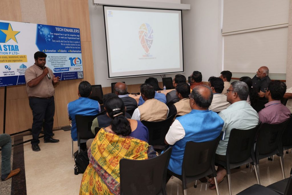 Mr Pradeep Kumar, Manager Projects, Sona Star, explaining the TMS process to BNI members of ...